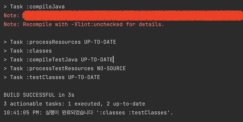 Note: Recompile with -Xlint:unchecked for details.