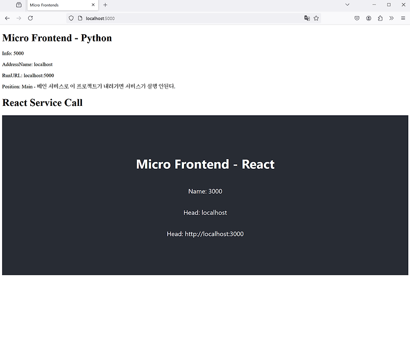 Python과 React로 MicroFrontend 간단하게 구현하기