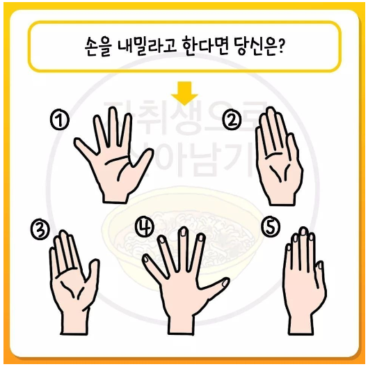 [성격 테스트] 손을 내밀라고 하면 당신은?