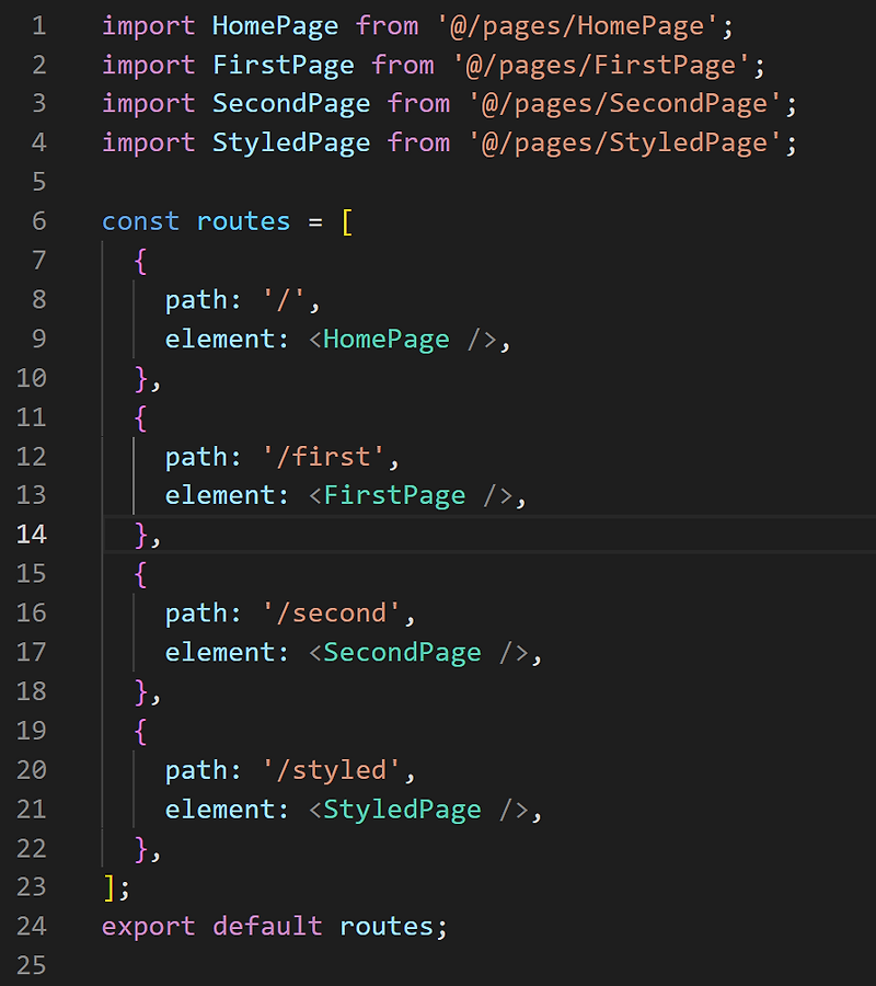 React Routes, Route 사용시 배열로 관리하기
