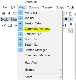 secureCRT 내 multi session 및 command window 각종 기능