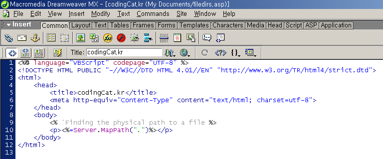 [Classic ASP] Server.MapPath : ASP 파일을 기준으로 한 로컬 경로 반환