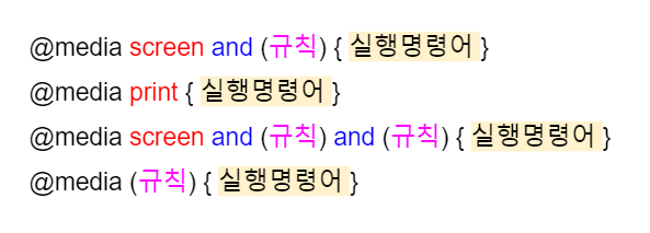 @web's Tutorial by.yuna | CSS : 반응형웹 미디어쿼리(media queries) 규칙과 사용법