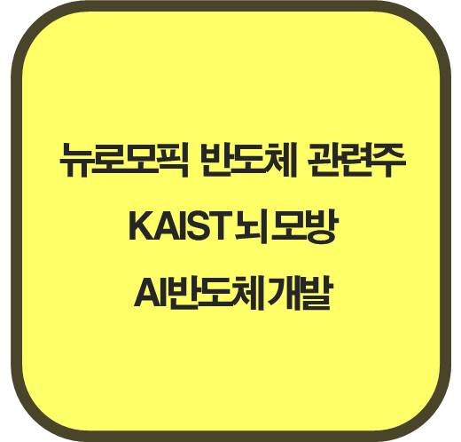 뉴로모픽 반도체 관련주 6종목 ( KAIST 뇌 모방 AI반도체 개발)