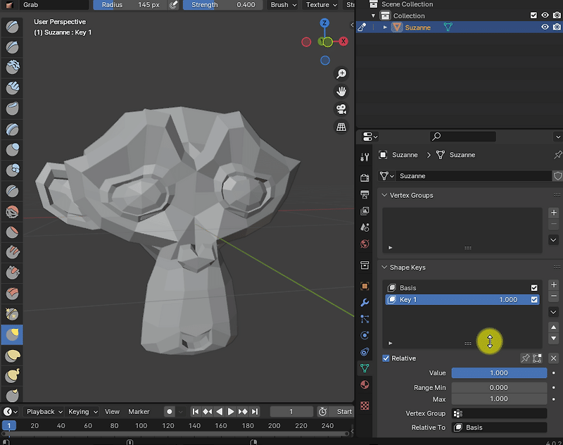 [Blender] Blender에서 Blend Shape 적용