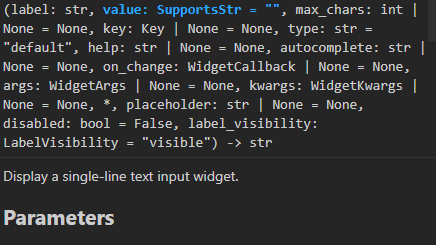 visual studio code : streamlit 유저에게 데이터받는 방법 input