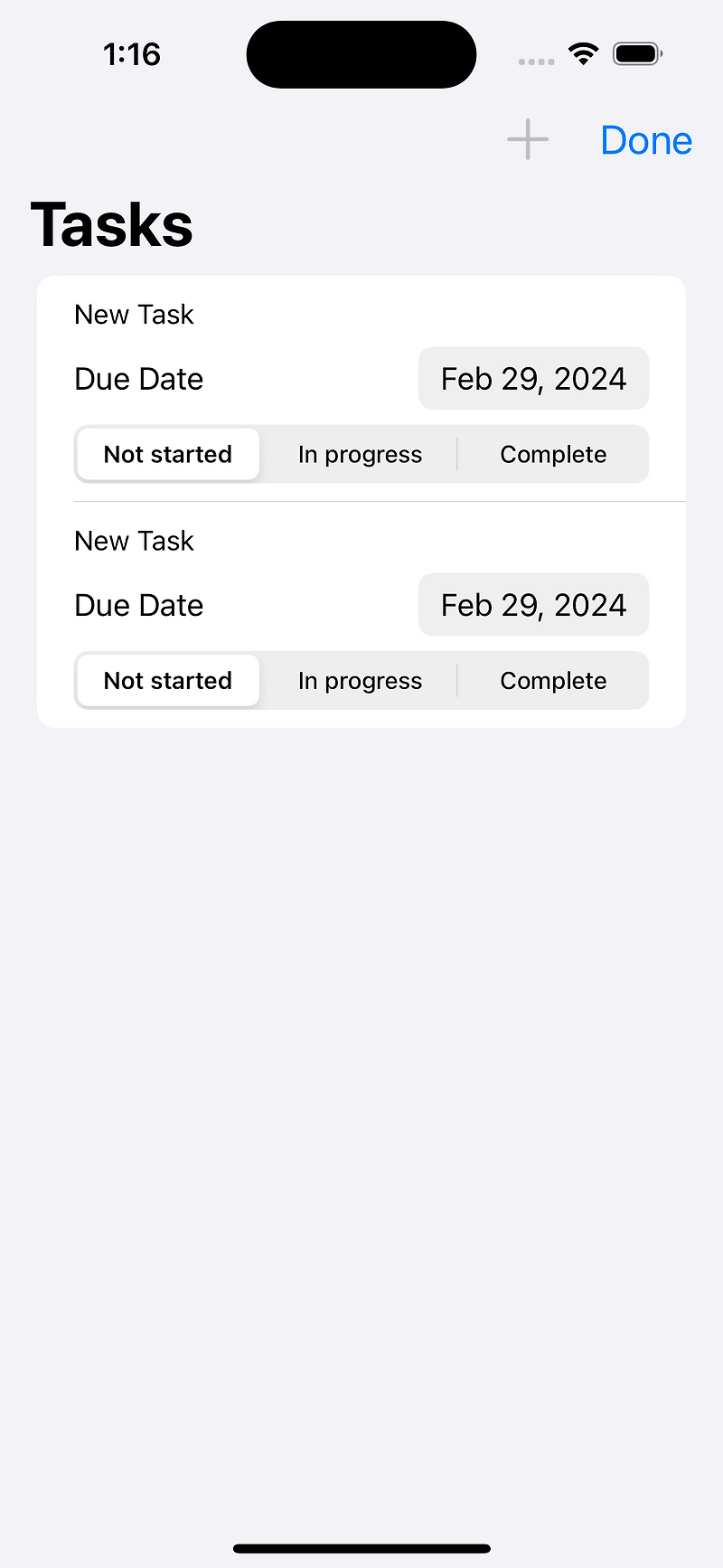 [iOS/SwiftUI] DatePicker를 이용한 TaskEditor 만들기