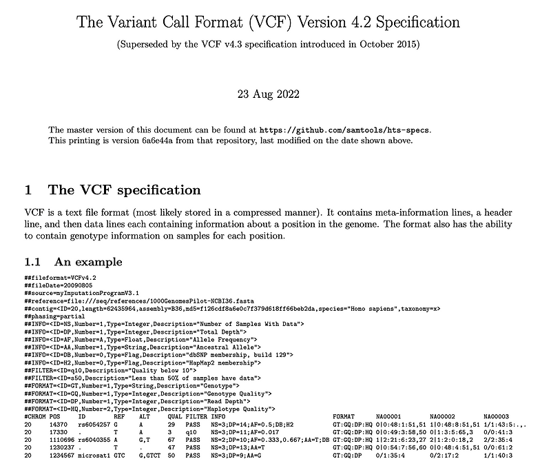 생물정보 vcf 파일