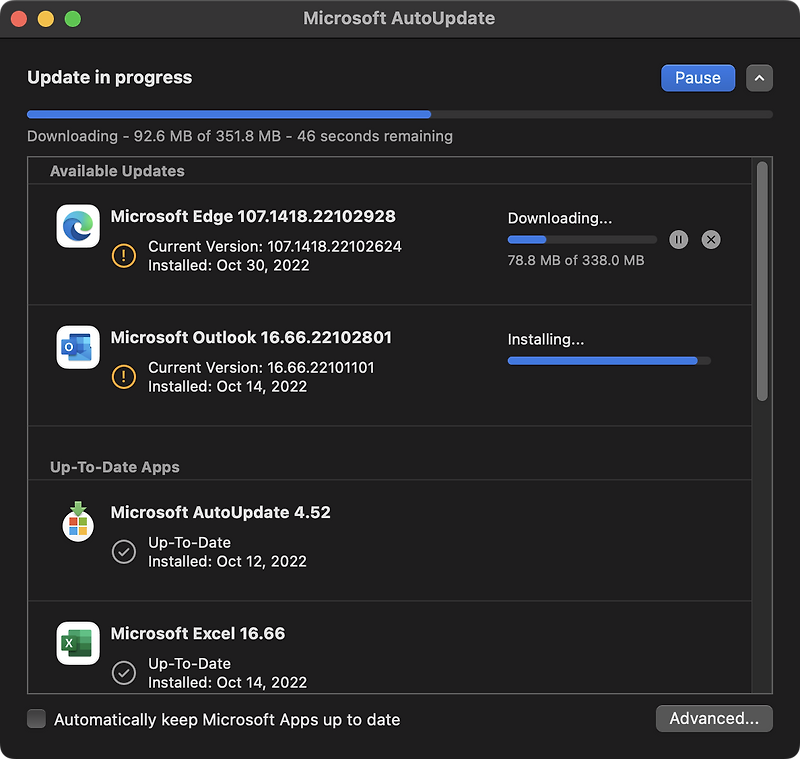 OSX - Microsoft AutoUpdate 끄기
