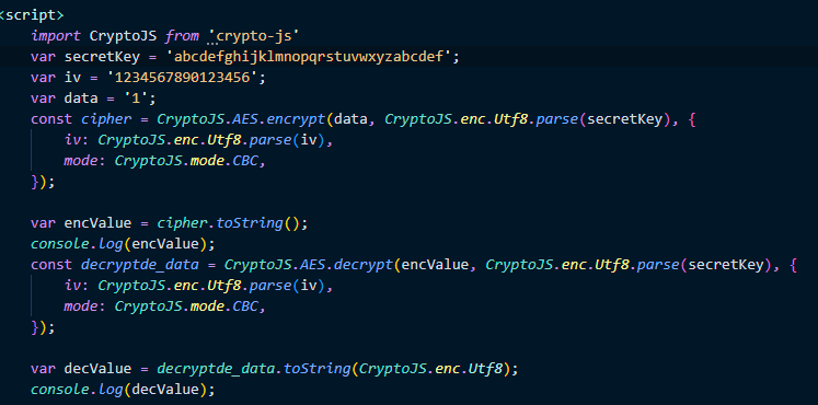 Vue.js에서 AES256 암호화 사용하기