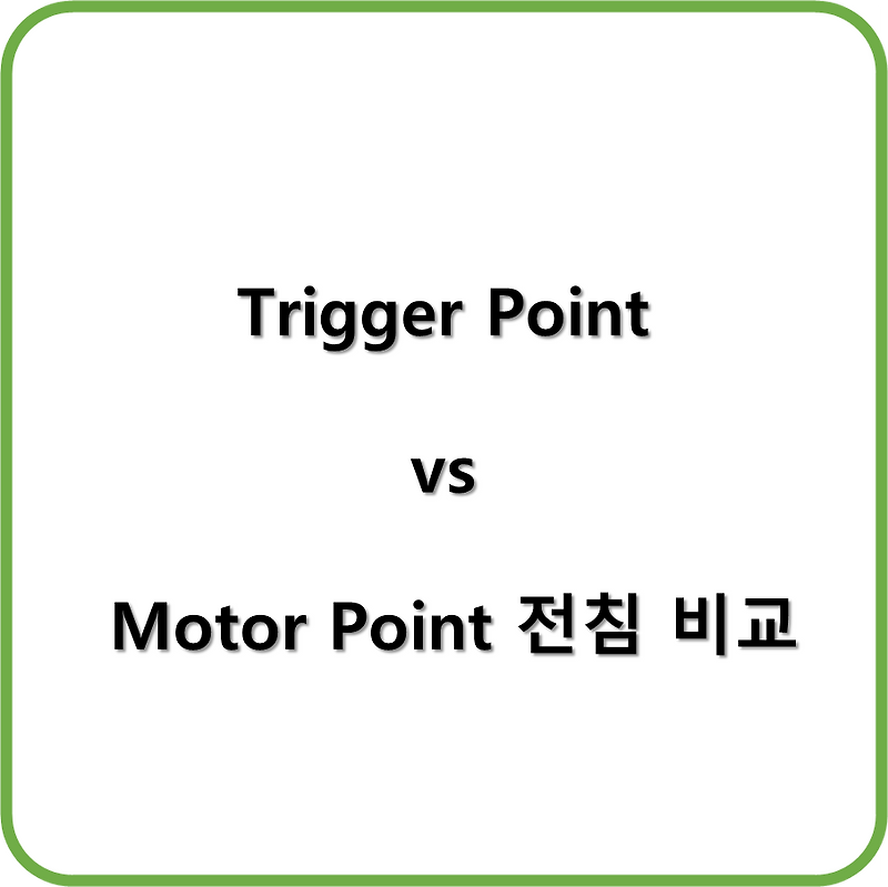 Trigger Point vs Motor Point 전침 비교