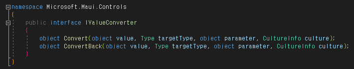 [MAUI] 바인딩 값 변환기 (IValueConverter)