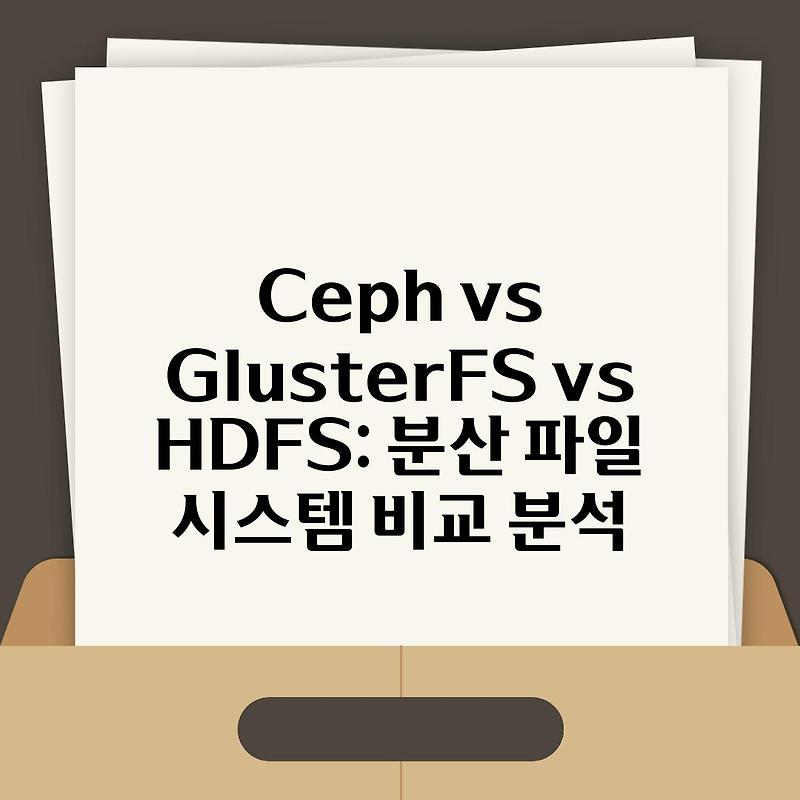 Ceph vs GlusterFS vs HDFS: 분산 파일 시스템 비교 분석