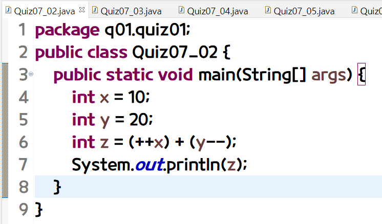 220804 THU [JAVA 13차시] - 쉬운 Quiz (7 ~ 14 )
