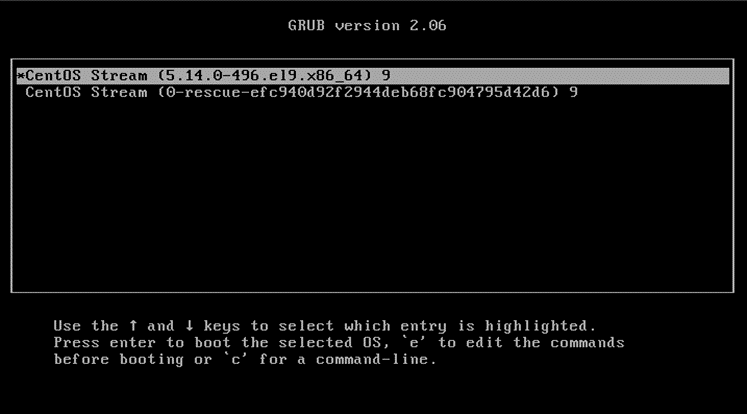 CentOS 9 잊어버린 root 비밀번호 변경