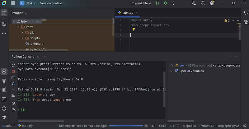 [ArcGIS Pro] PyCharm에서 ArcPy 사용하는 방법