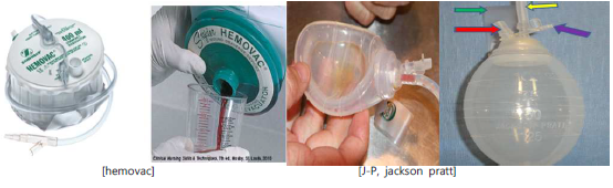 JP drain(jackson pratt)과 Hemovac의 차이, 관리 및 간호