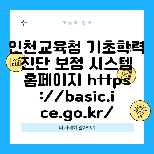 인천교육청 기초학력 진단 보정 시스템 홈페이지 https://basic.ice.go.kr/