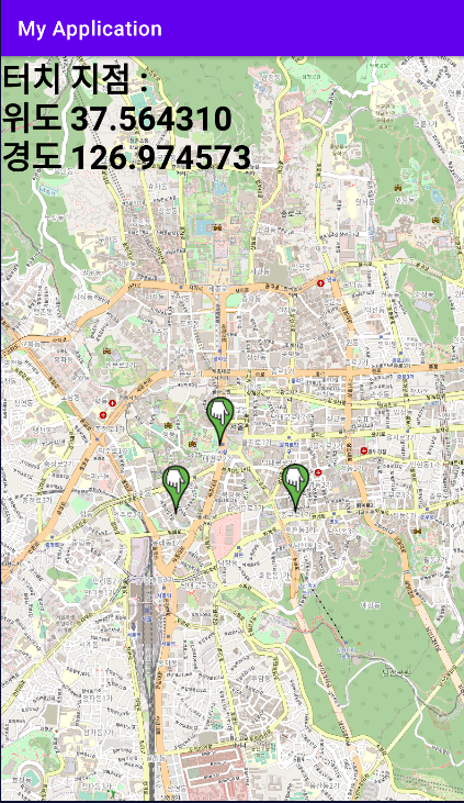 [Kotlin][Android] osmdroid marker표시 및 지도 상에서 위치 얻기