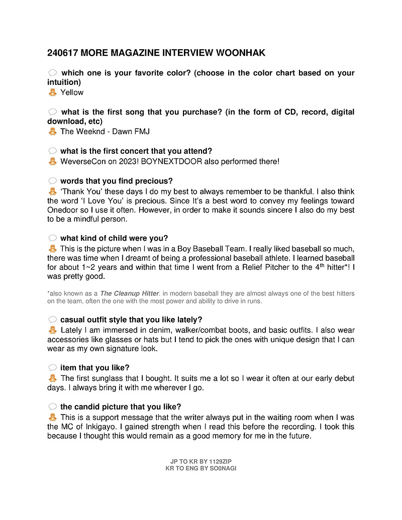 WOONHAK's MORE MAGAZINE VOL.8 INTERVIEW :: SOO