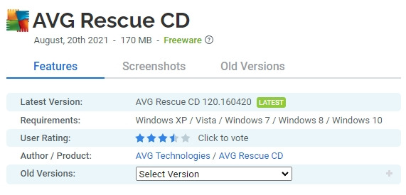 AVG Rescue CD 무료 다운로드
