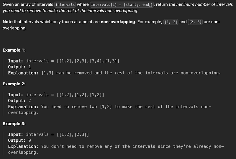 Leet code (Medium) : 435. Non-overlapping Intervals - JAVA