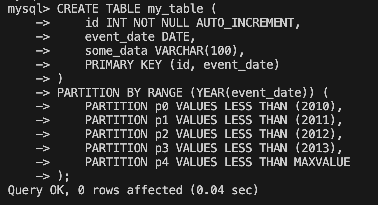 [MySQL] partitioning 구성