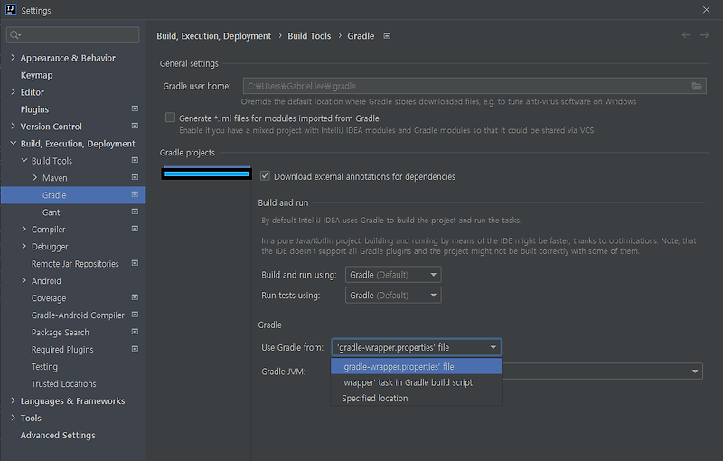 손가락귀신 :: Gradle Wrapper in IDEA