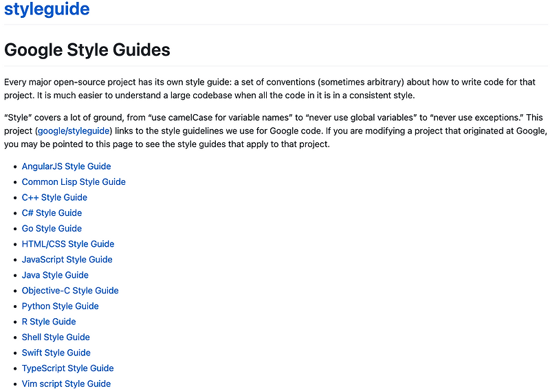 Google 스타일 가이드