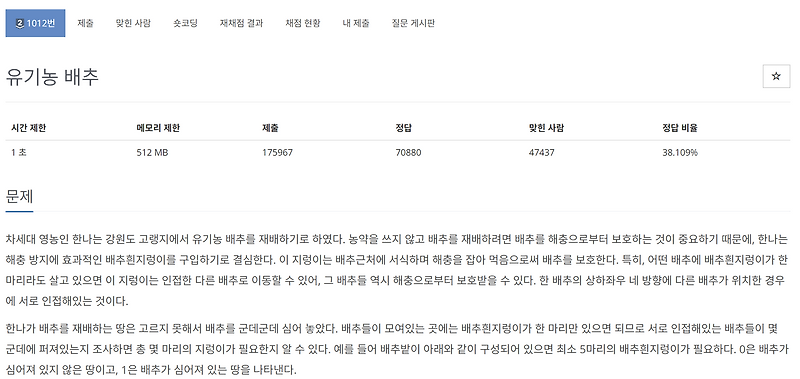 [알고리즘/BFS & DFS] 1012번 : 유기농 배추 - python — 코드테일