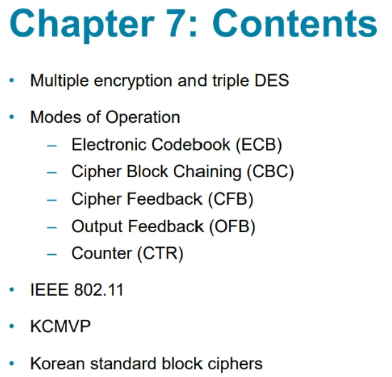 7장-Block Cipher Operation