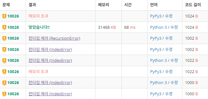 [BOJ #10026] 적록색약