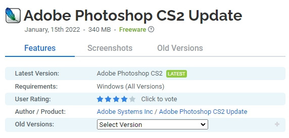 Adobe Photoshop CS2 Update 무료 다운로드