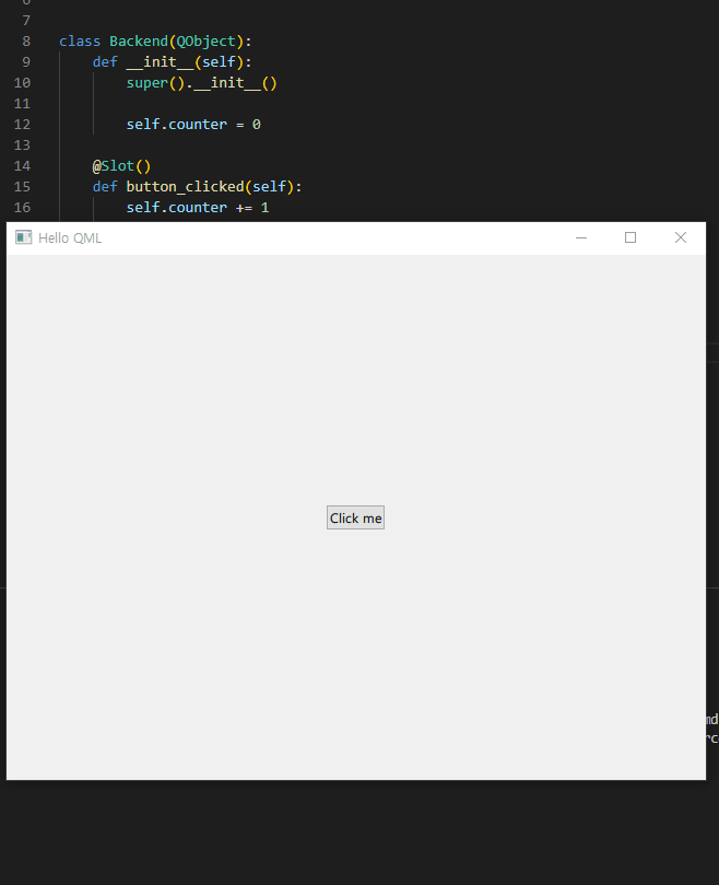 python을 백앤드로 사용하는 qml 데모 - 2