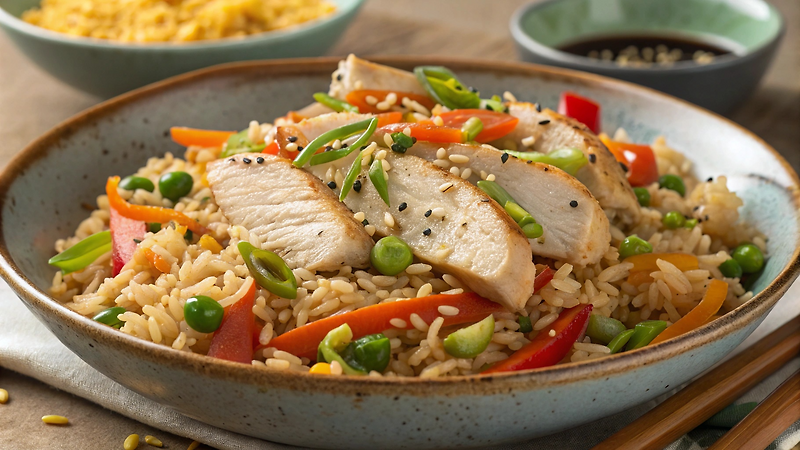 🍚🐔 고단백 닭가슴살 볶음밥 만들기! 간단하고 맛있는 레시피 😋