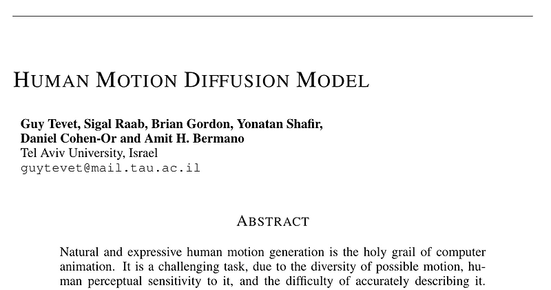 [논문 review] Human Motion Diffusion Model