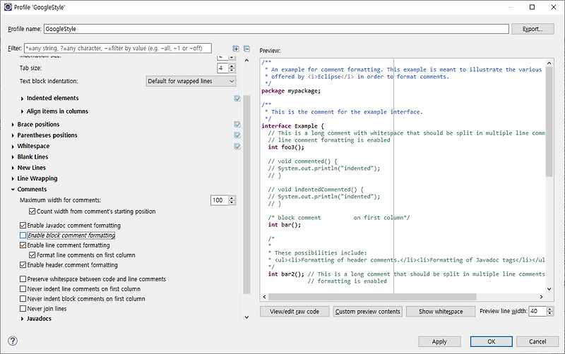 eclipse google code style