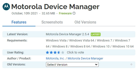 Motorola Device Manager 무료 다운로드