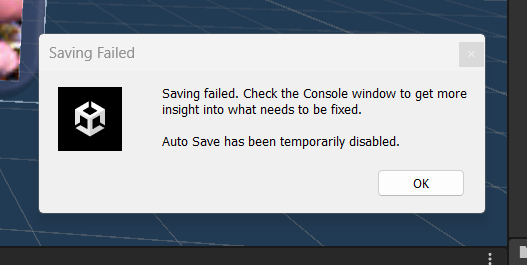 유니티 "Error while saving Prefab" 프리팹 변경시 발생하는 에러..