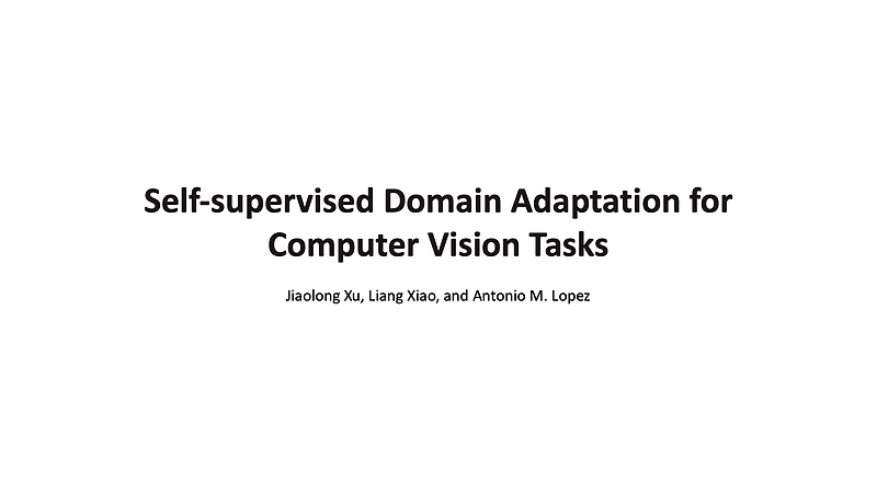 From the bottom :: Self-supervised Domain Adaptation for Computer Vision Tasks (1)