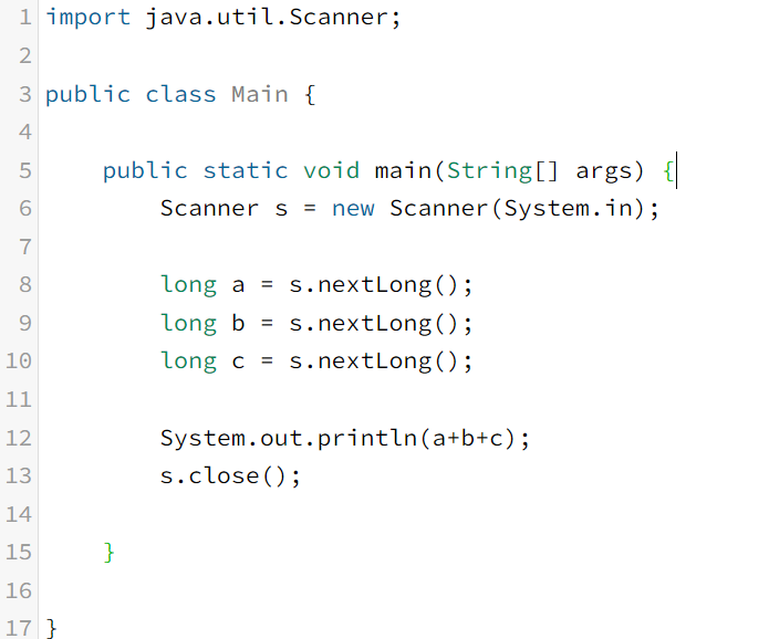 [JAVA/백준/단계별] 1단계: 입출력과 사칙연산 - #11382 꼬마 정민