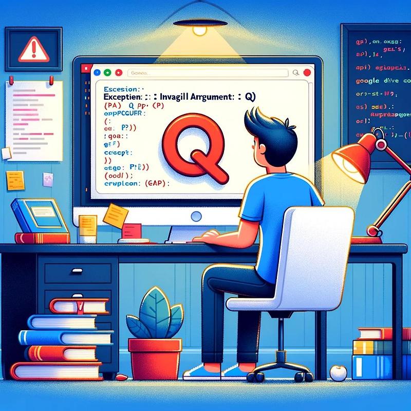 Apps Script 오류내용 Invalid argument q 해결 방법