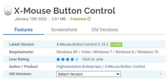 X-Mouse Button Control 무료 다운로드
