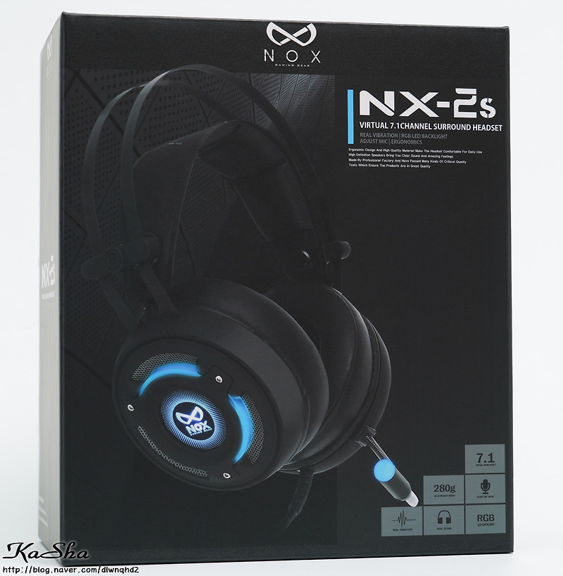 KaSha's HW Store :: NOX NX-2s 가상 7.1채널 진동 초경량 게이밍 헤드셋