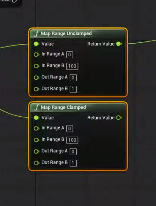 Map Range Clamped, Unclamped
