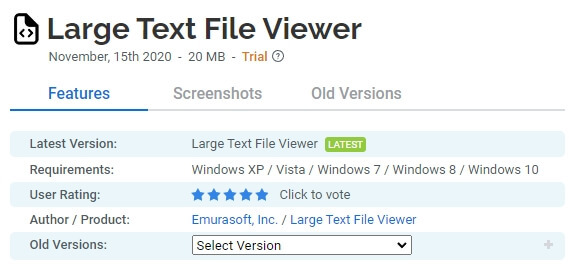 Large Text File Viewer 무료 다운로드