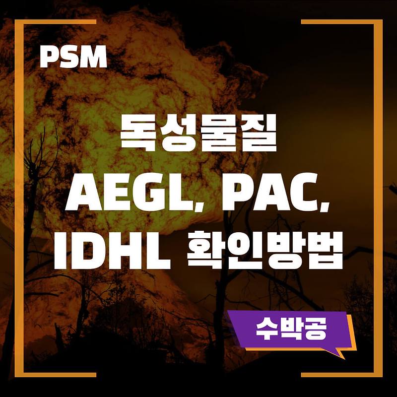 독성물질 AEGL, PAC, IDHL 값 확인방법