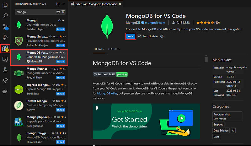 [VScode] VScode에서 mongoDB 데이터 확인하기