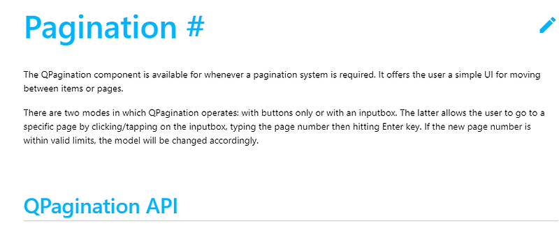 [Quasar] Q-Pagination | Quasar 식 페이징 처리