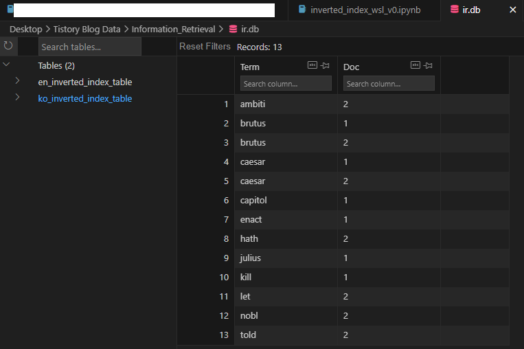 Inverted Index Python Implementation - En and Ko :: 공부 기록하는 블로그